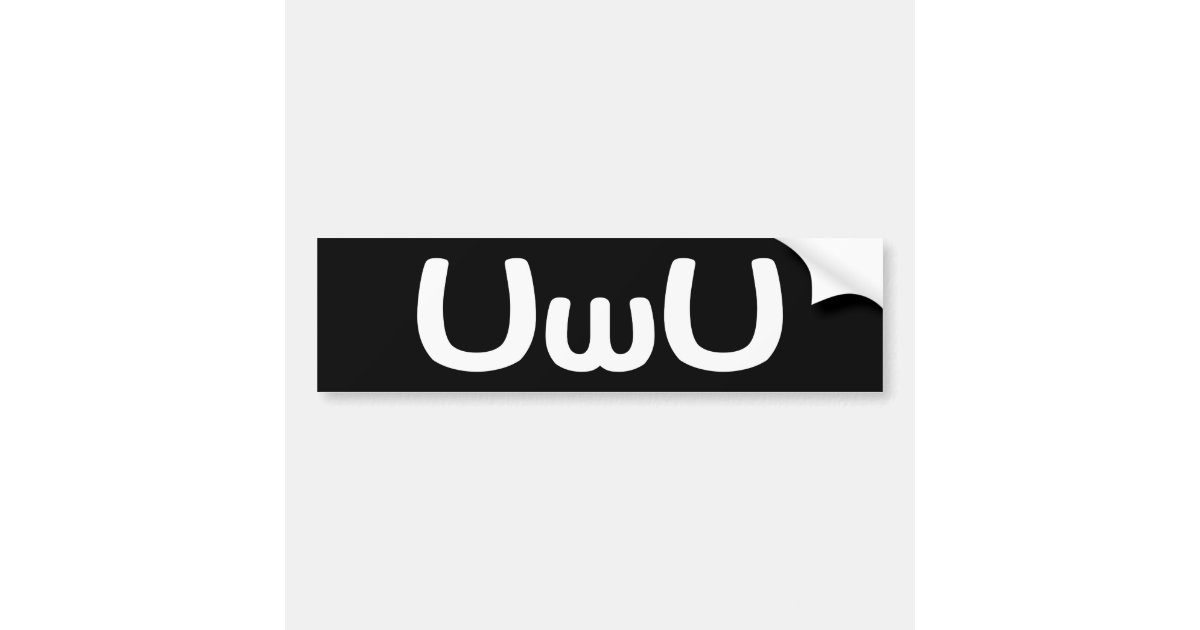 UwU Happy Anime Face Emoticon Bumper Sticker | Zazzle