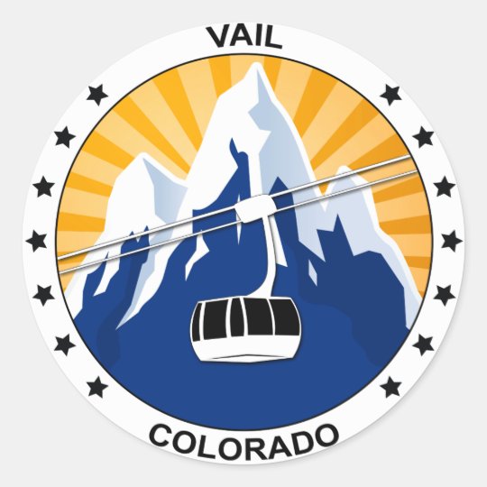 Vail Colorado Classic Round Sticker | Zazzle.co.uk