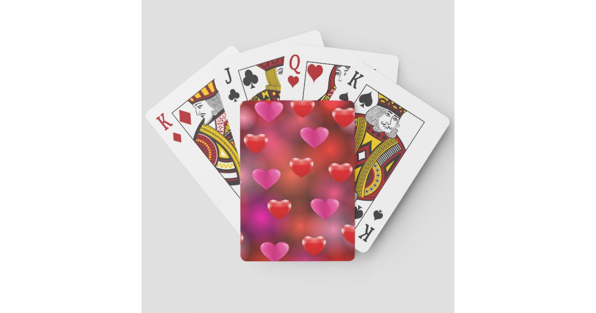 Valentine Hearts Playing Cards | Zazzle
