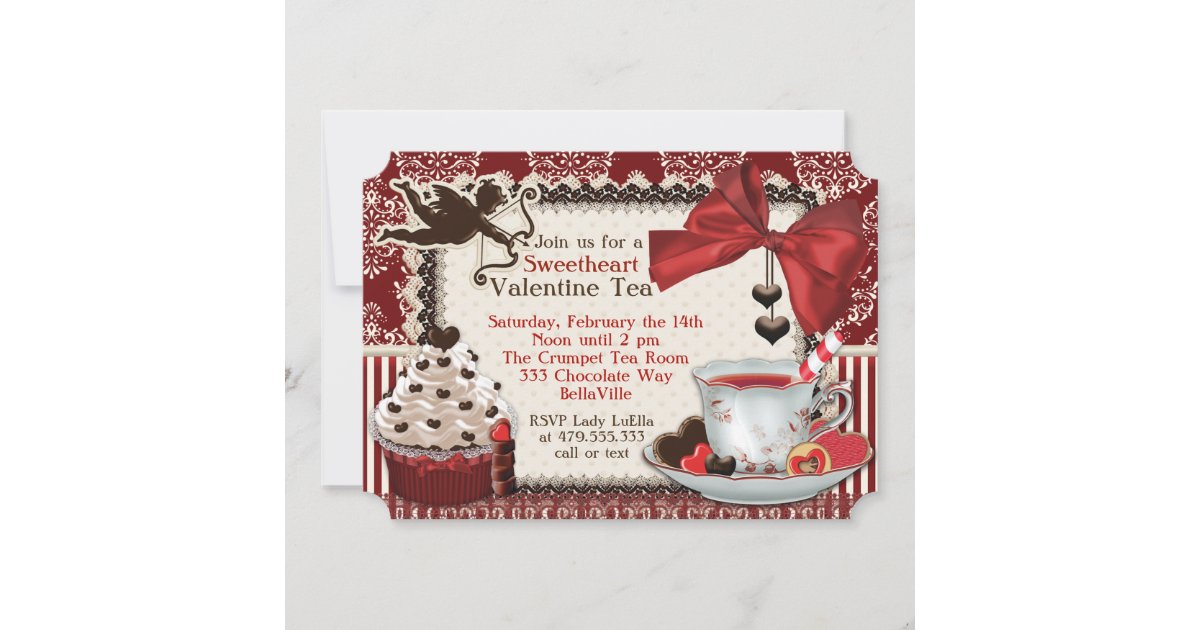 Valentine Tea Party Invitations | Zazzle