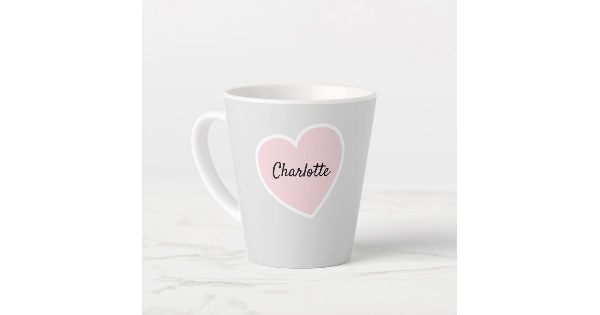 Valentine's day pink heart latte mug | Zazzle
