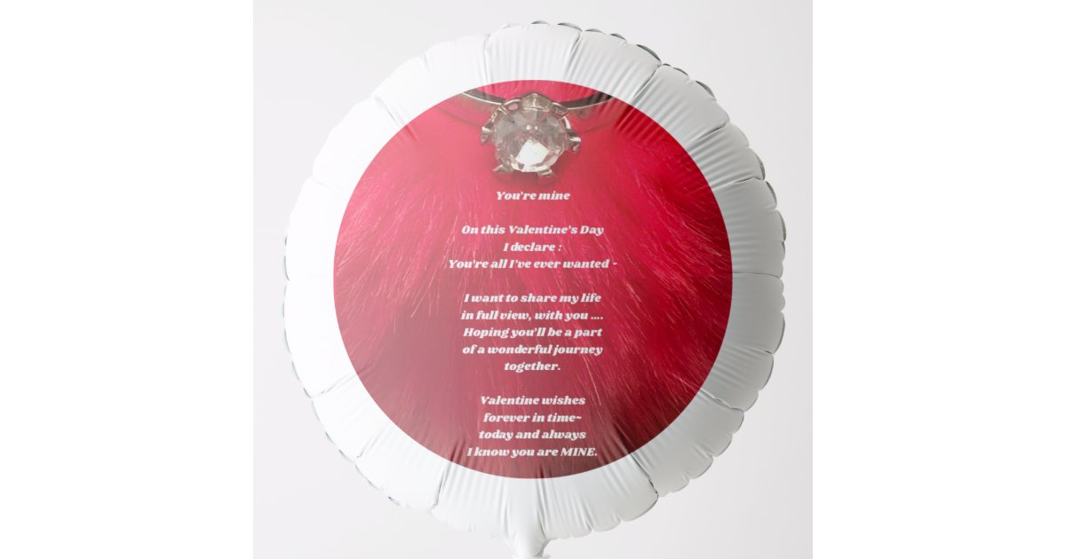 Valentine's Day poem on helium balloon | Zazzle