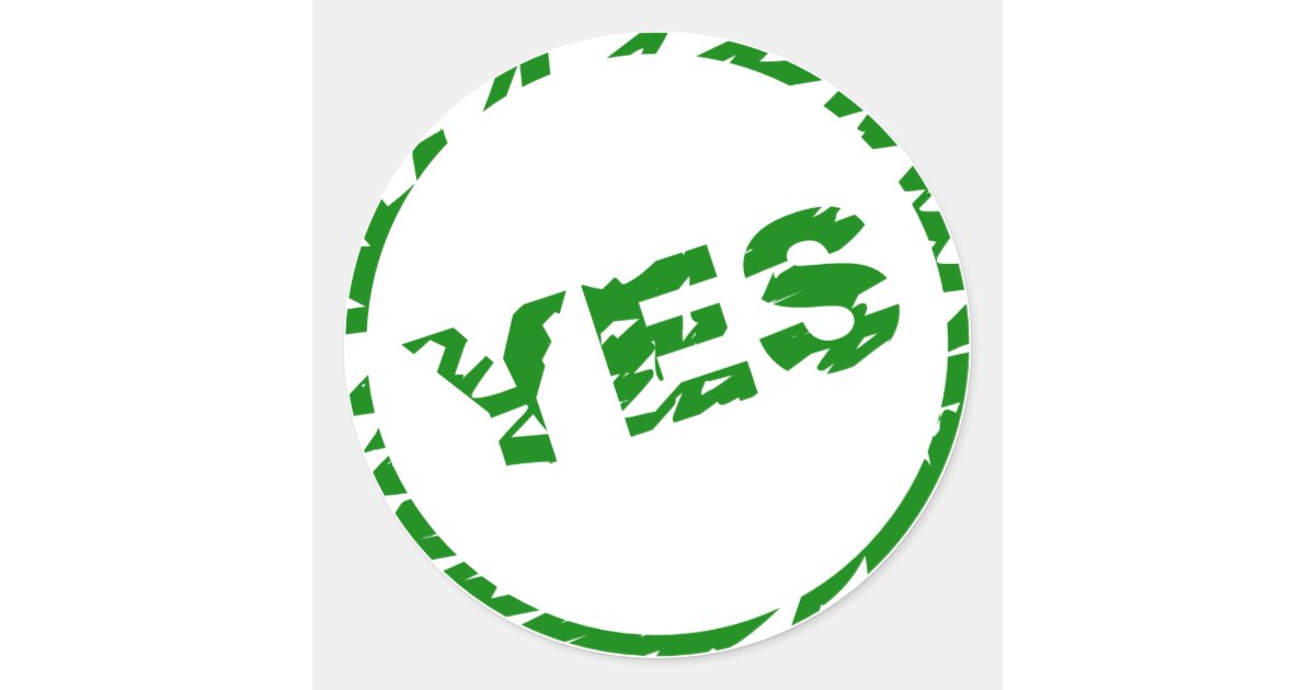 Validation Icon - YES - Sticker | Zazzle