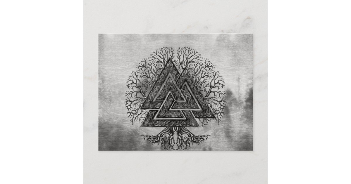 Valknut and Tree of Life Yggdrasil Postcard | Zazzle