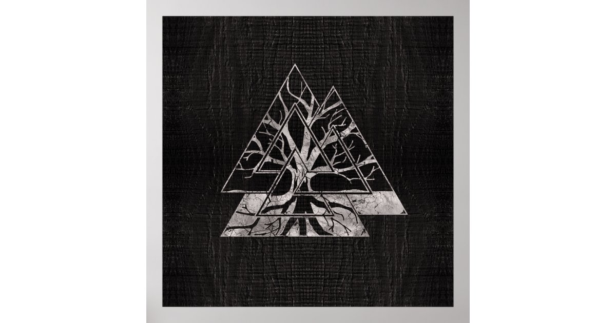 Valknut Symbol and Tree of life -Yggdrasil Poster | Zazzle