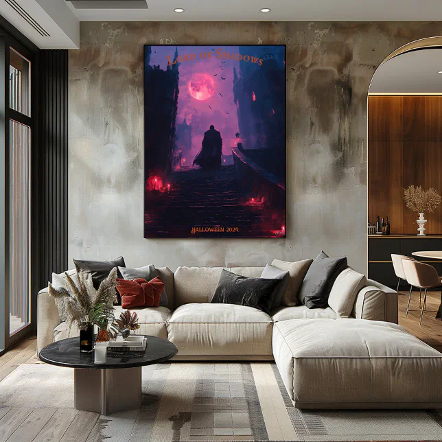 Vampire Lord Halloween with Grand Staircase Castle Poster | Zazzle