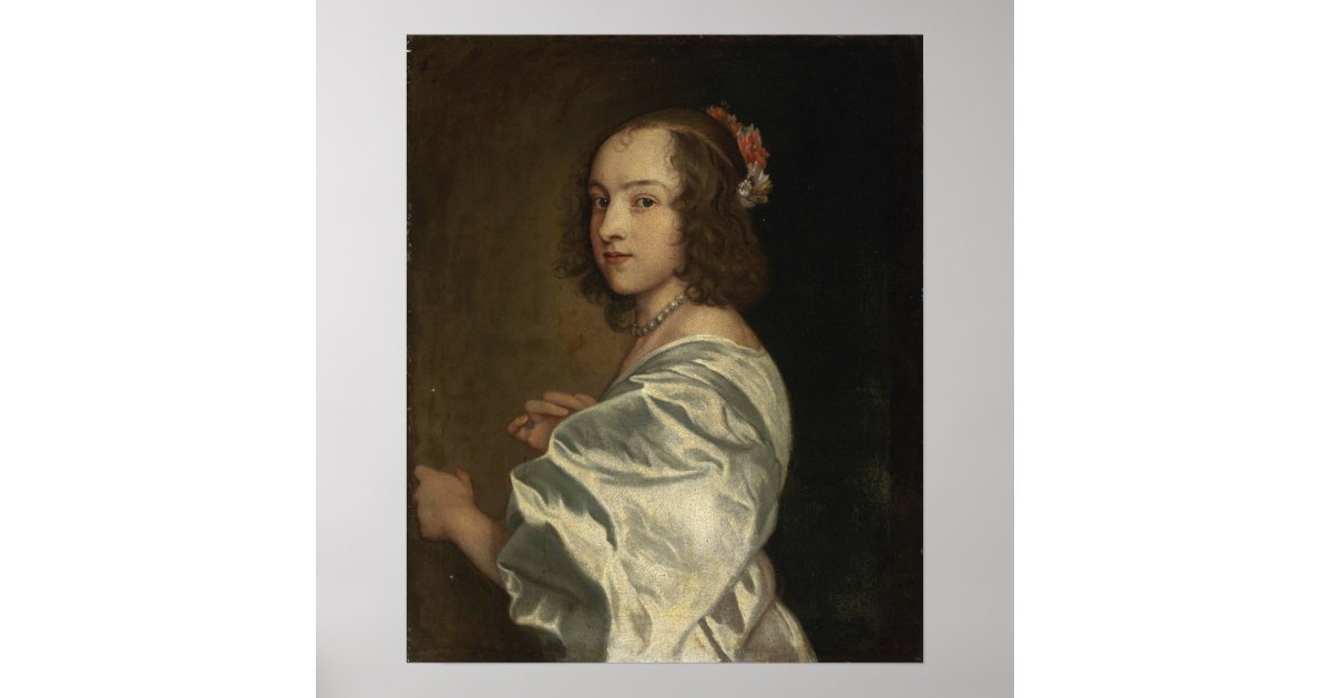 Van Dyck - Circle Portrait Of Margaret Lemon Poster | Zazzle