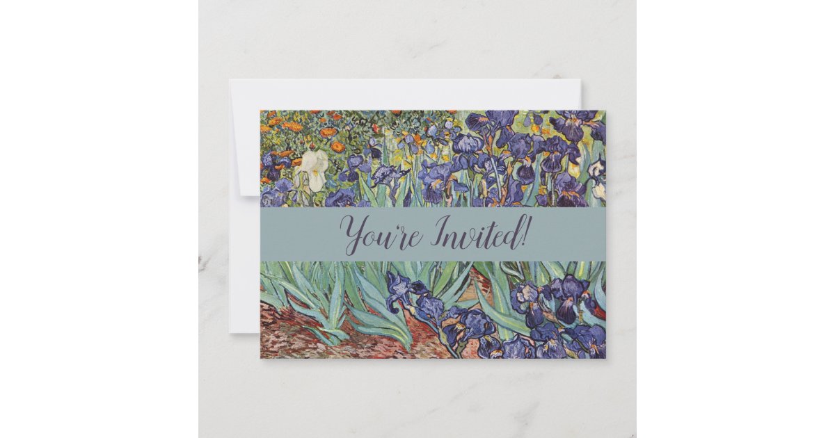 Van Gogh Irises Impressionist Painting Invitation | Zazzle