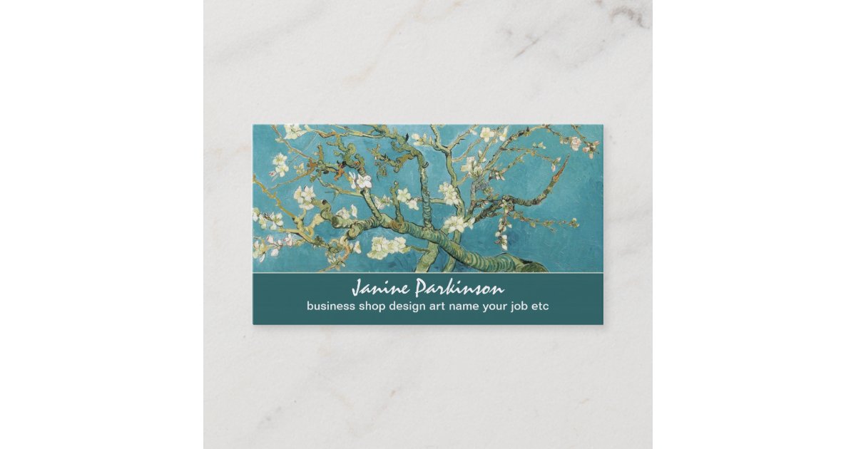 Van Gogh sakura blossoms tree business card | Zazzle