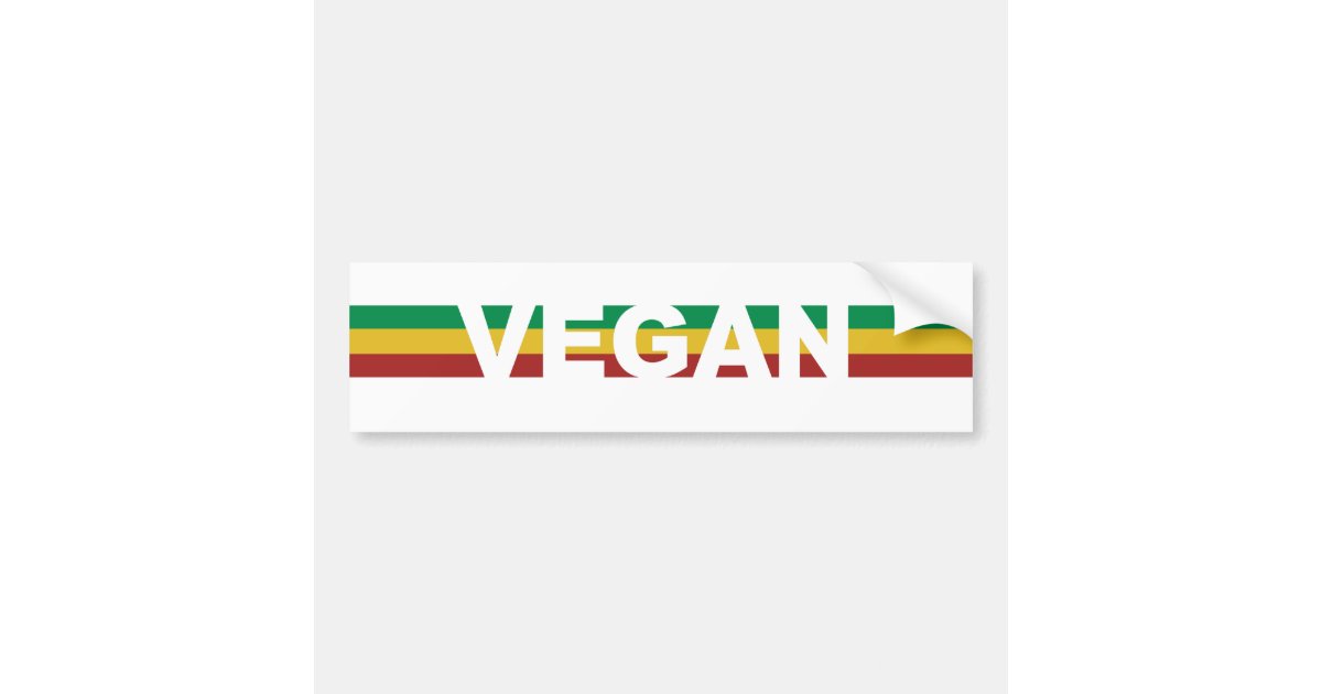 Vegan Stripes Rasta Bumper Sticker | Zazzle