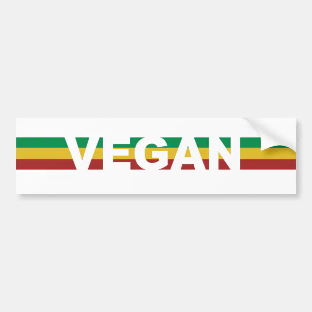Vegan Stripes Rasta Bumper Sticker | Zazzle