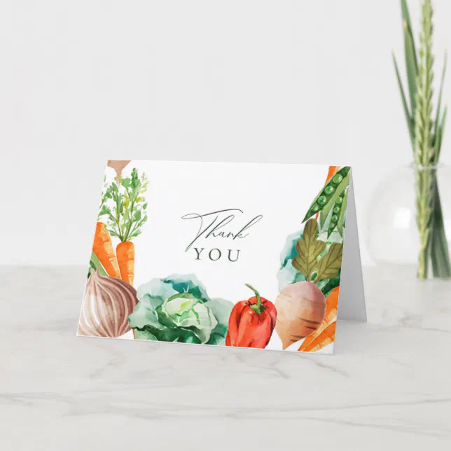 vegetable thank you card | Zazzle