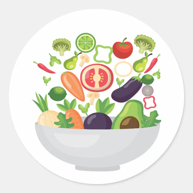 vegetables healthy food design classic round sticker | Zazzle