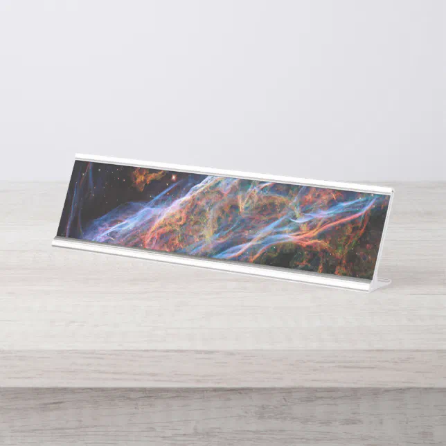 Veil Nebula Supernova Remnants Hubble Telescope Desk Name Plate | Zazzle