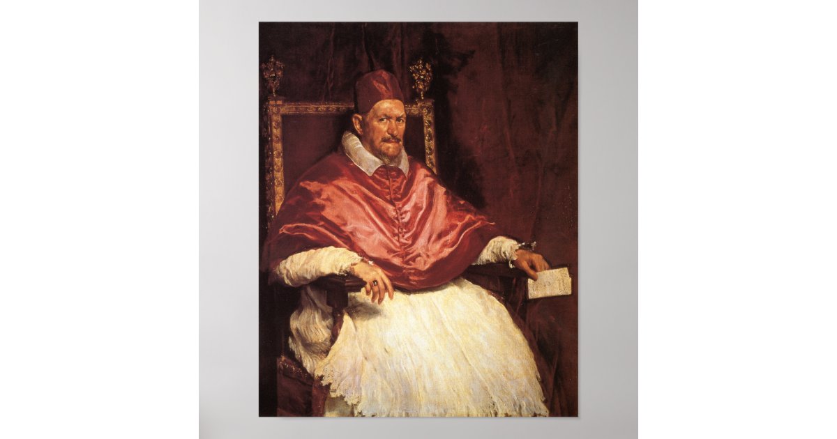 Velázquez - Portrait Of Pope Innocent X 1650 Poster | Zazzle.co.uk