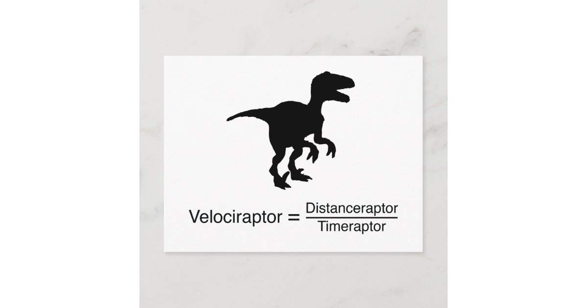 velociraptor funny science postcard | Zazzle