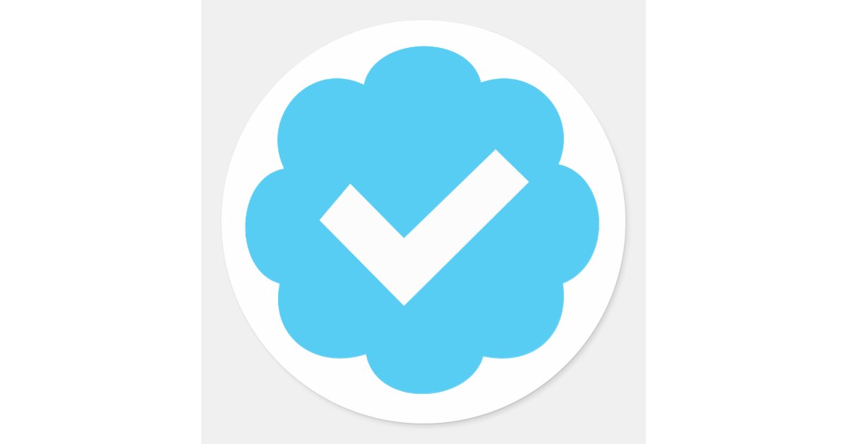 Verified Account Symbol Classic Round Sticker | Zazzle