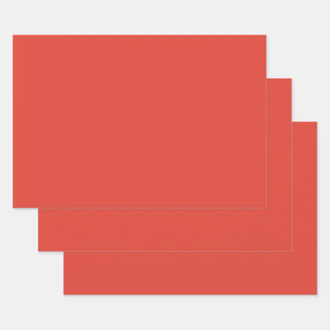 Vermilion Red Autumn Fall Season Solid Colour Wrapping Paper Sheet | Zazzle