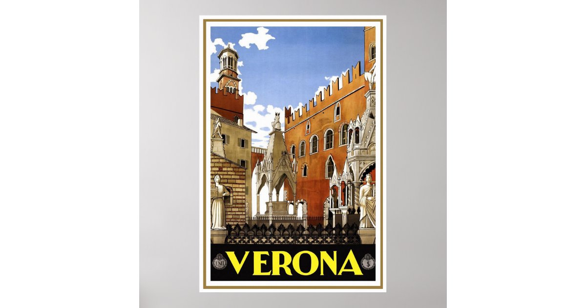 "Verona" Vintage Italian Travel Poster | Zazzle