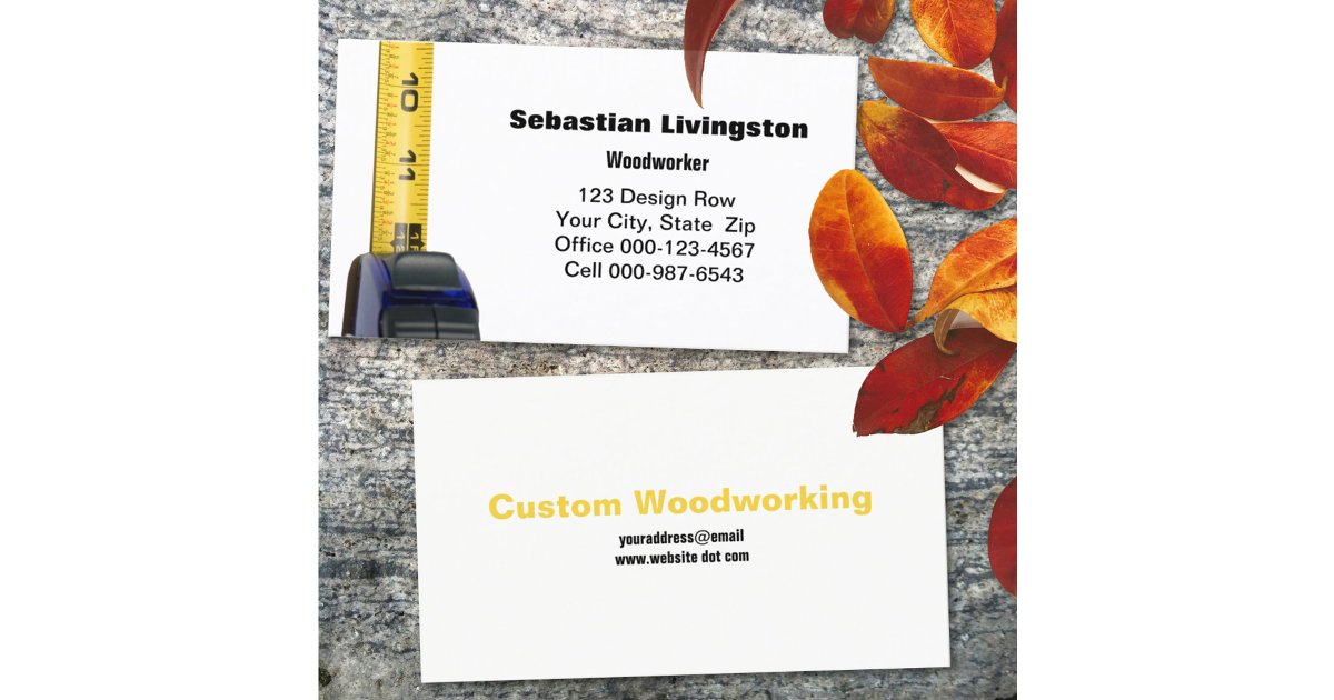Vertical Tape Yellow Measure Construction Jobs Business Card | Zazzle