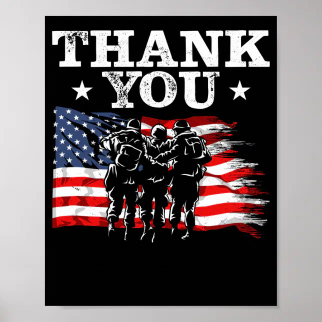 Veteran Appreciation US Flag Patriotic Soldier Poster | Zazzle