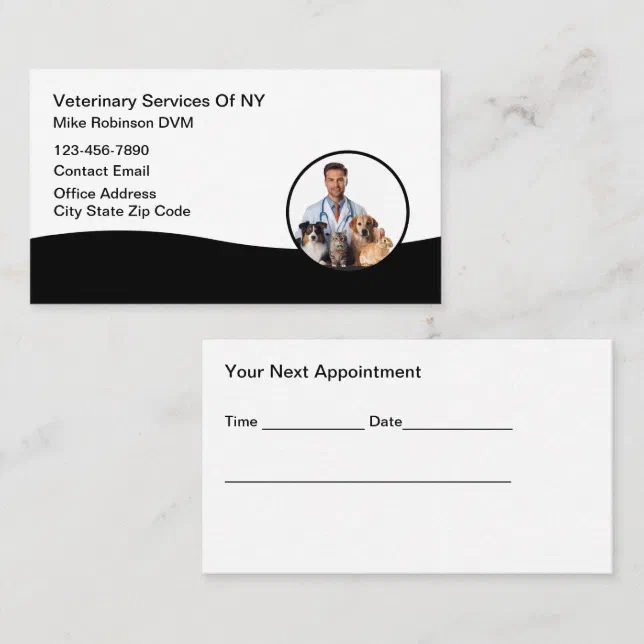 Veterinarian Animal Hospital Appointment Cards | Zazzle