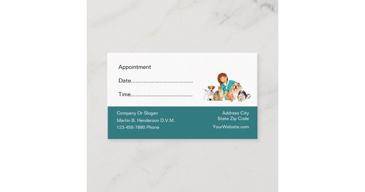 Veterinary Appointment Reminder Business Cards | Zazzle