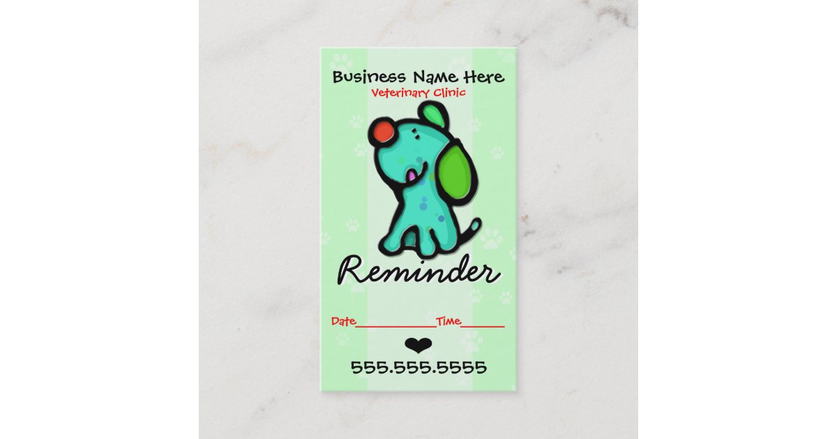 Veterinary.Grooming.Clinic.Appointment reminder Appointment Card | Zazzle