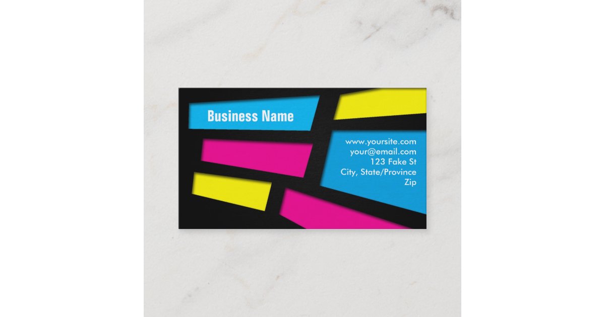 Vibrant Pop Squares Business Card | Zazzle