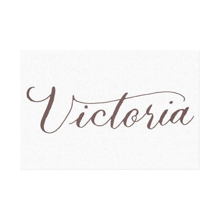 Victoria - Modern Calligraphy Name Design Canvas Print | Zazzle.co.uk