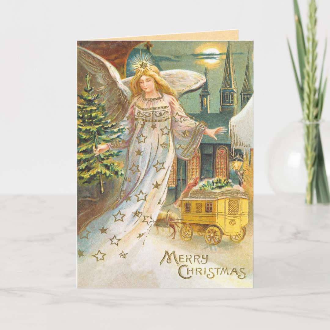 Victorian Angel Christmas Card | Zazzle