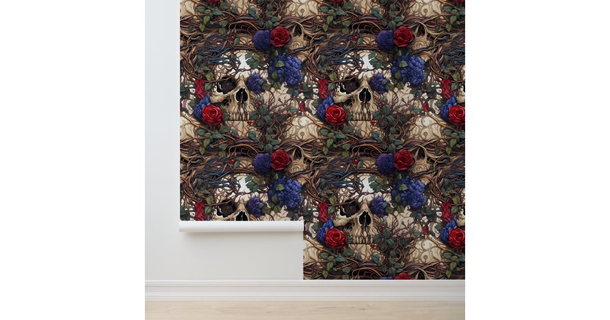 Victorian Blue Bird Boho Georgian Trailing Wallpaper | Zazzle