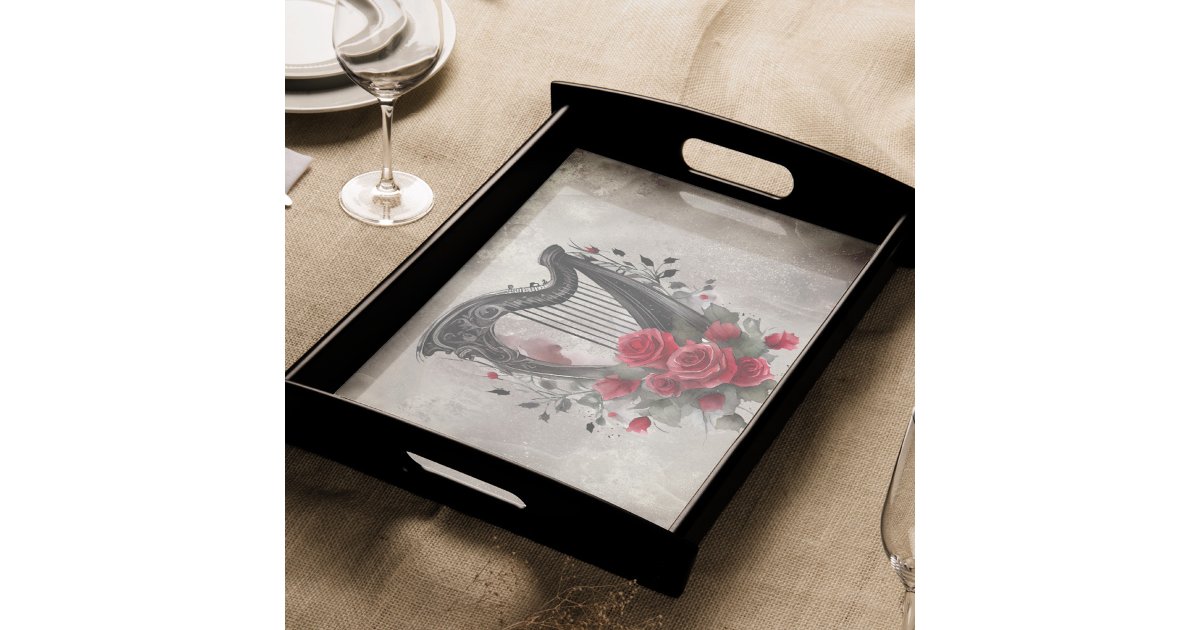 Victorian Boudoir | Antique Music Celtic Lap Harp Tissue Paper | Zazzle