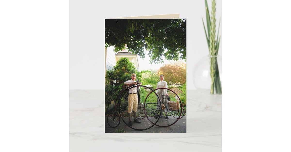 Victorian cycling poem inside card | Zazzle