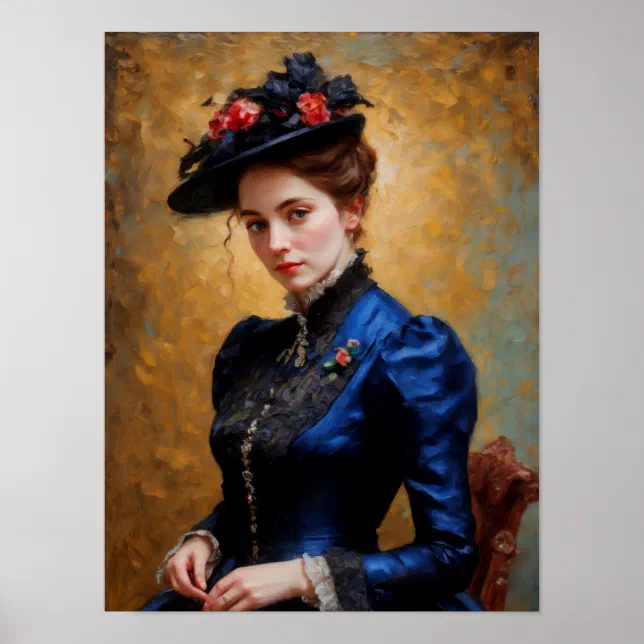 Victorian English Lady Portrait Painting Poster | Zazzle