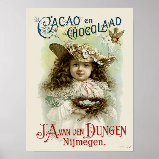 Victorian Era Chocolate Cocoa ad Poster | Zazzle