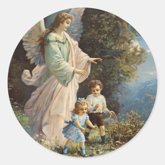 Victorian Guardian Angel Stickers | Zazzle.co.uk