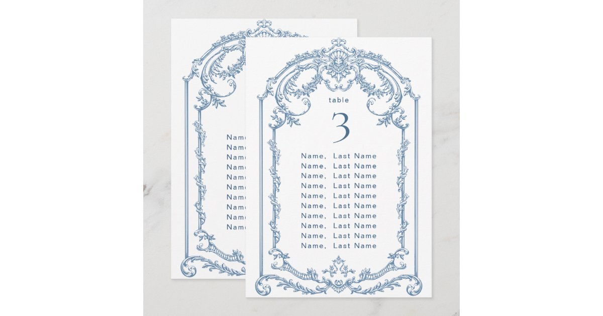 Victorian Ornate Grace Wedding Seating Chart Card | Zazzle