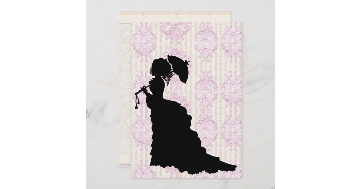 Victorian Silhouette Debutante Ball Invitation | Zazzle