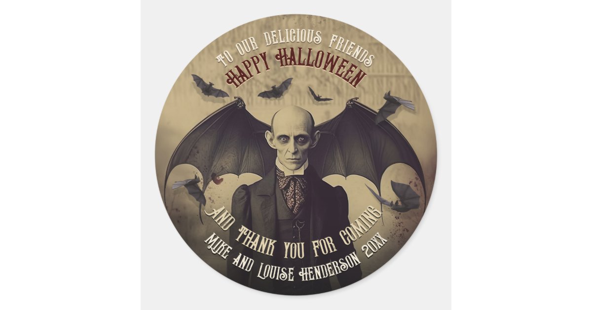 Victorian Vampire Dracula Gothic Party Classic Round Sticker | Zazzle