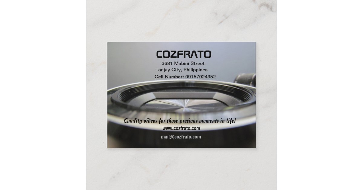 Videography - Video Business Card | Zazzle