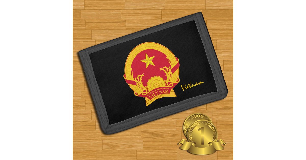 Vietnamese flag wallets, emblem, Vietnam fashion Trifold Wallet | Zazzle