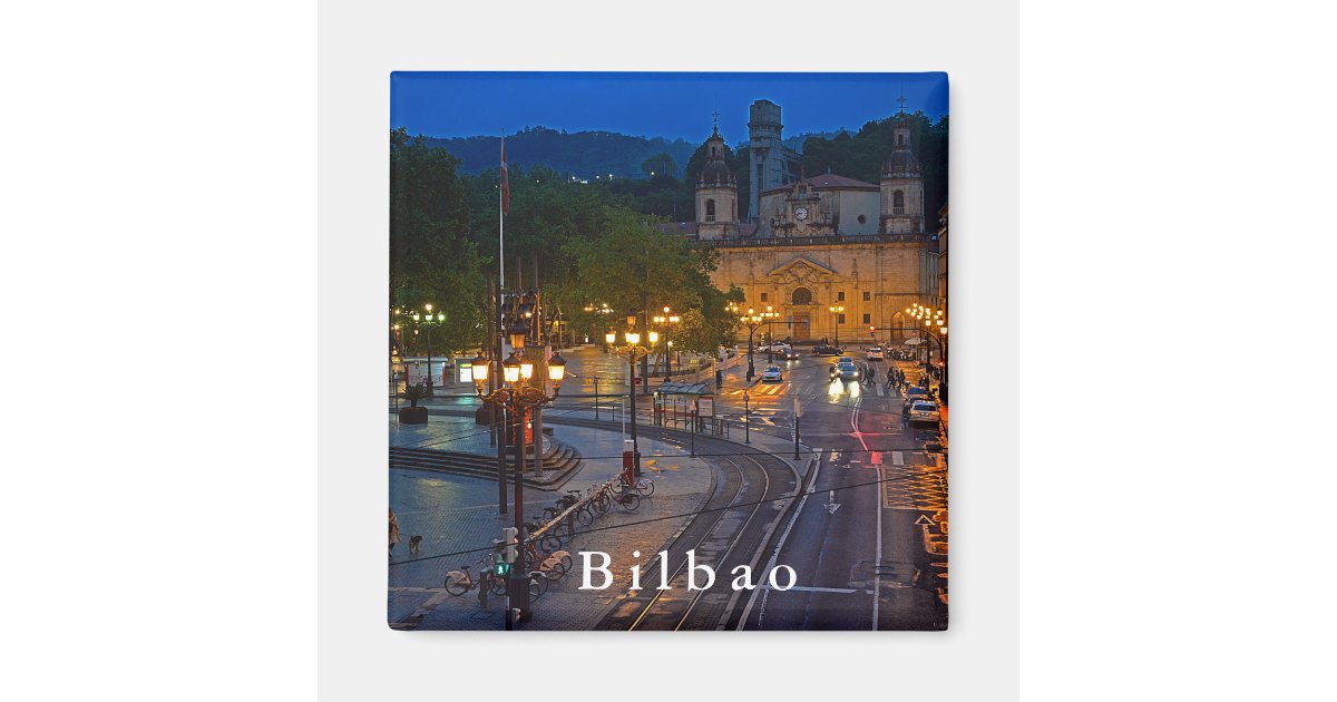 View of the evening Bilbao. Magnet | Zazzle