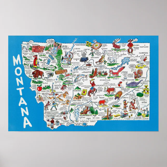 View of the State with Cartoons, Scenic Spots Poster | Zazzle