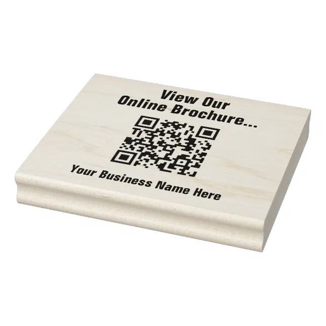 View Online Brochure via QR Code Rubber Stamp | Zazzle