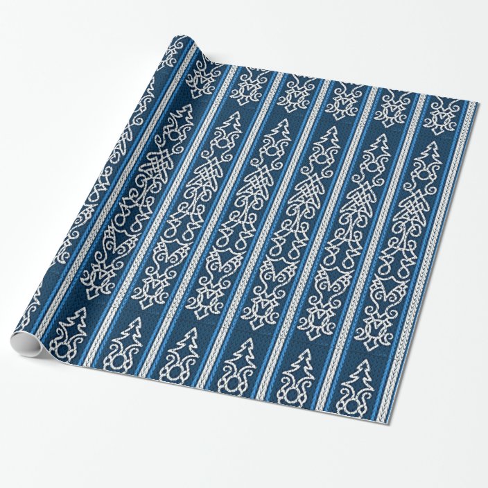 Viking Pattern Blue Wrapping Paper | Zazzle.co.uk