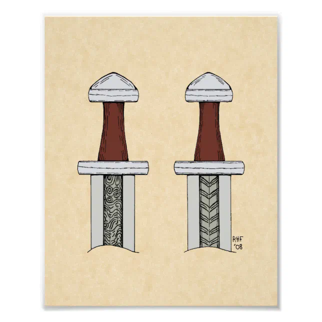 Viking Sword Pattern Welding Photo Print | Zazzle
