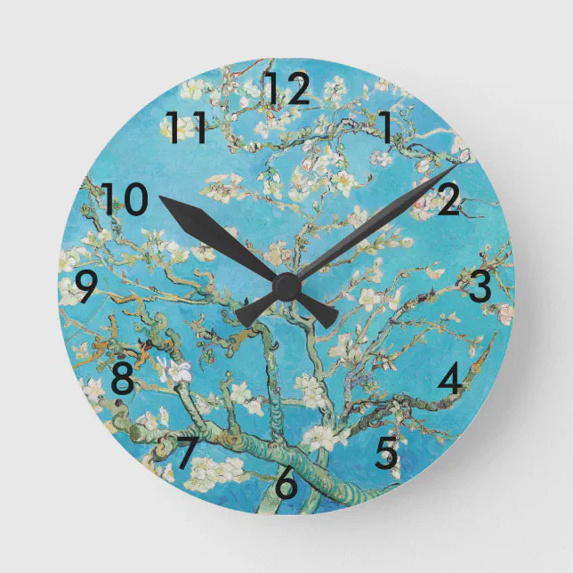 Vincent van Gogh - Almond Blossom Round Clock | Zazzle