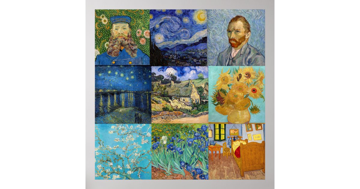 Vincent Van Gogh - Masterpieces Patchwork Poster | Zazzle