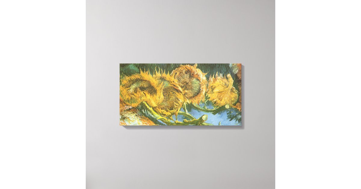 Vincent van Gogh - Still Life: Four Cut Sunflowers Canvas Print | Zazzle